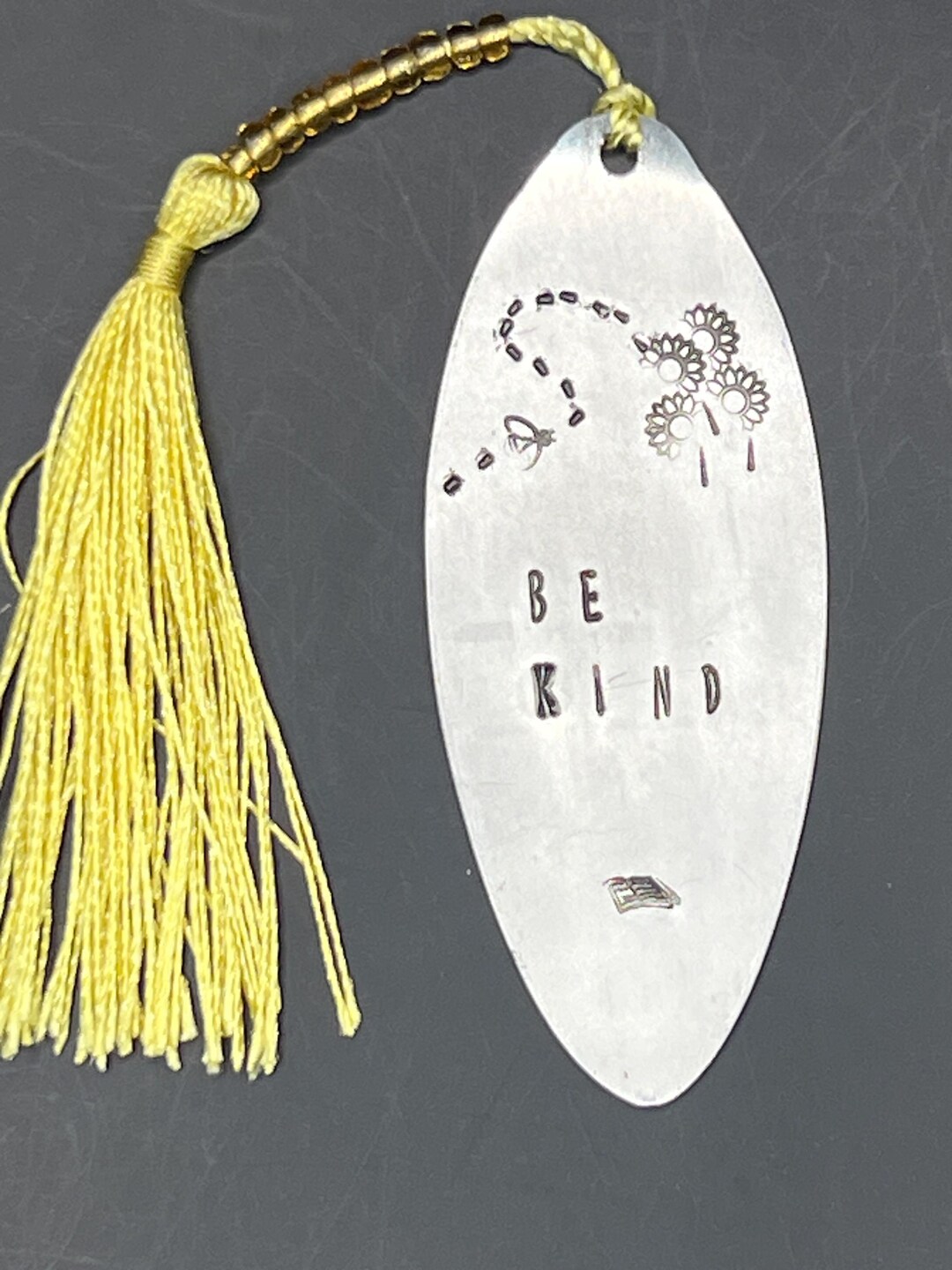 Silverplated Bookmark: Repurposed Spoon Bowl, Bee & Flowers, Be Kind - Etsy