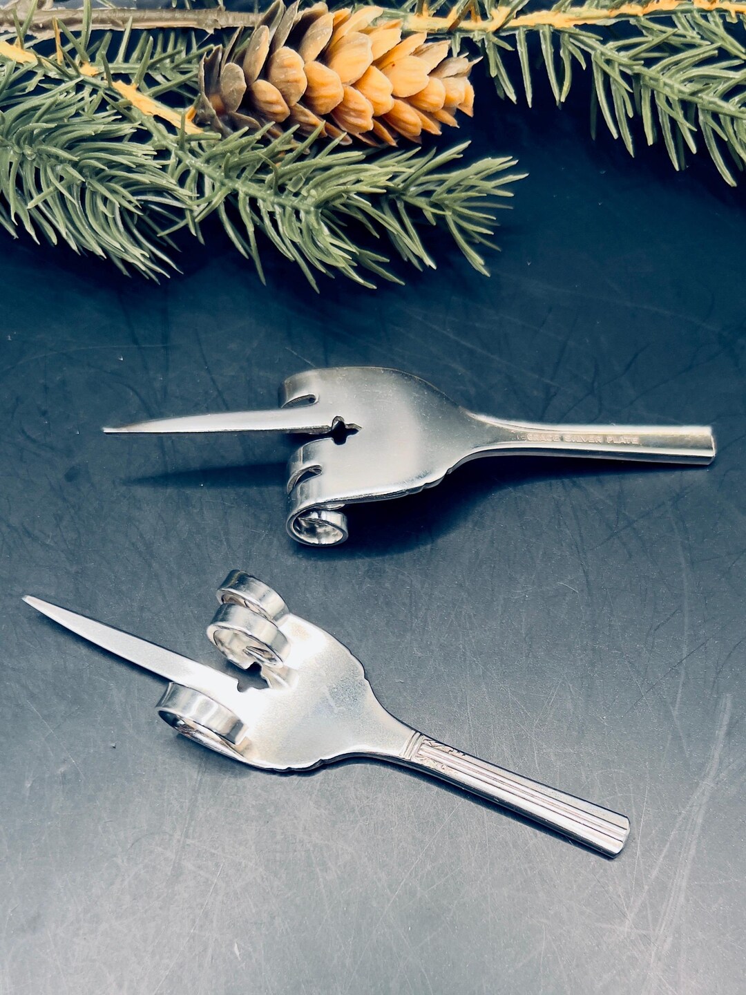 Fork It!, Repurposed Silverplated Fork, Vintage Charcuterie Forks (pair ...