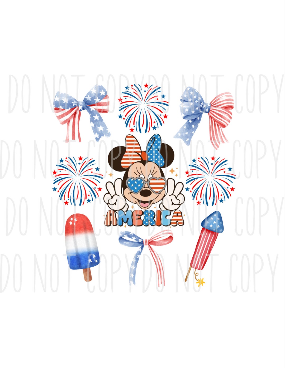 Minnie Mouse 4th of July PNG - Etsy