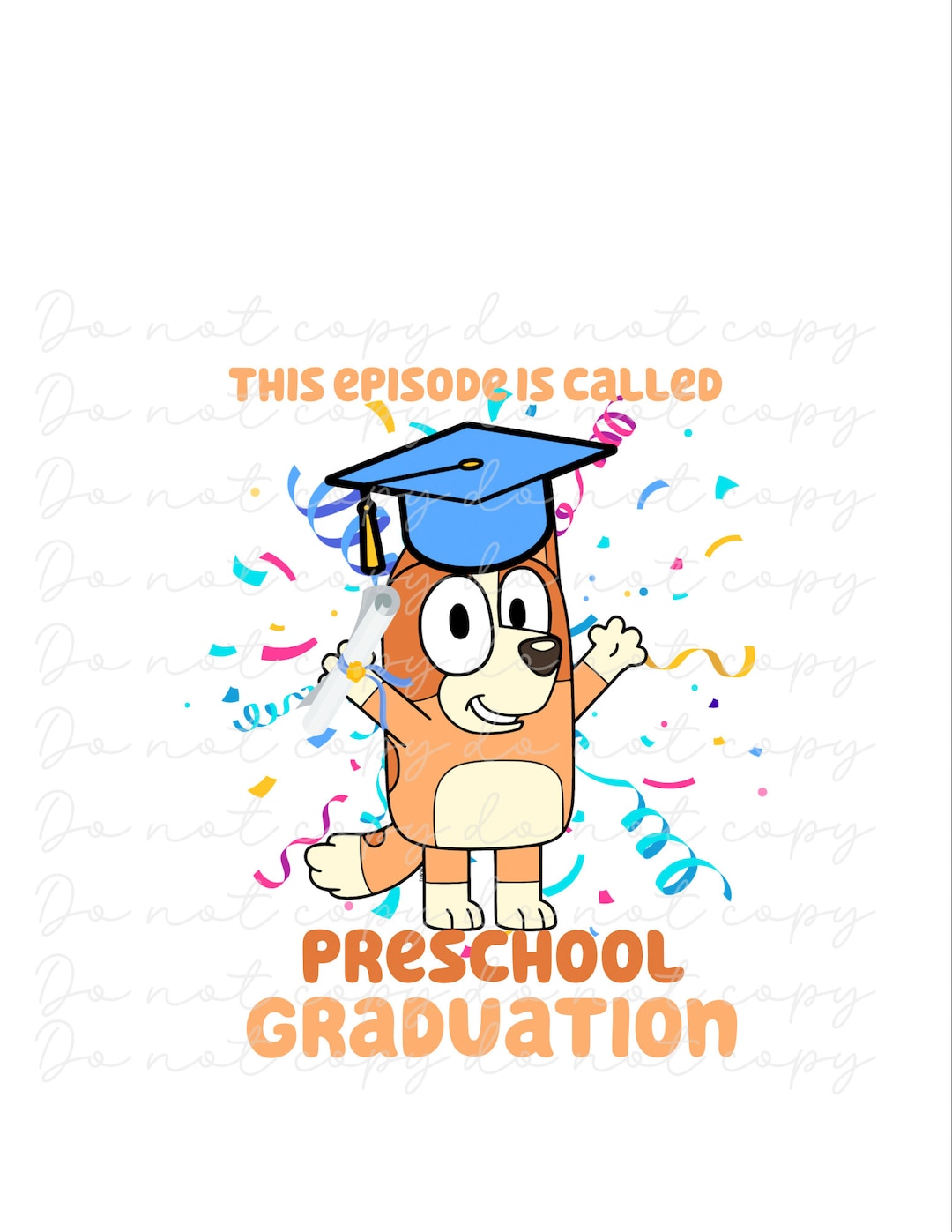 Bingo Preschool Graduation PNG Bluey - Etsy
