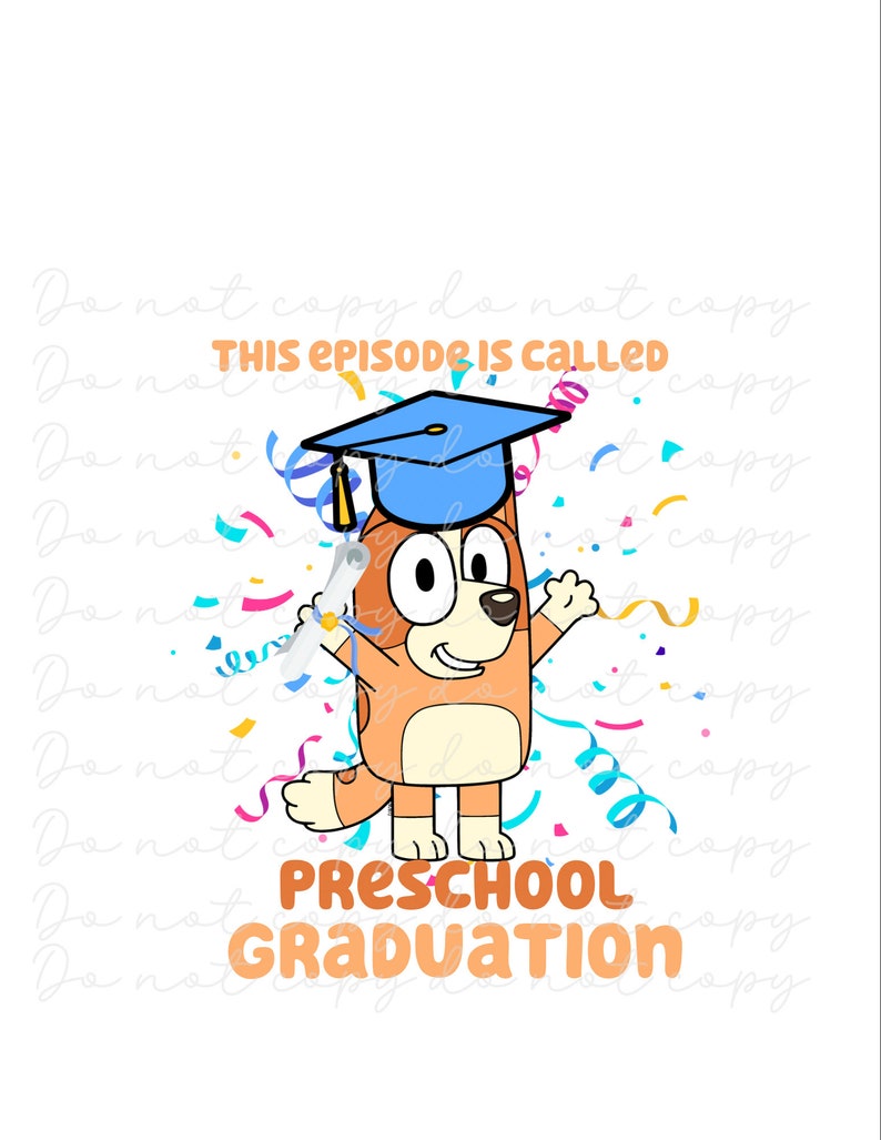 Bingo Preschool Graduation PNG Bluey - Etsy