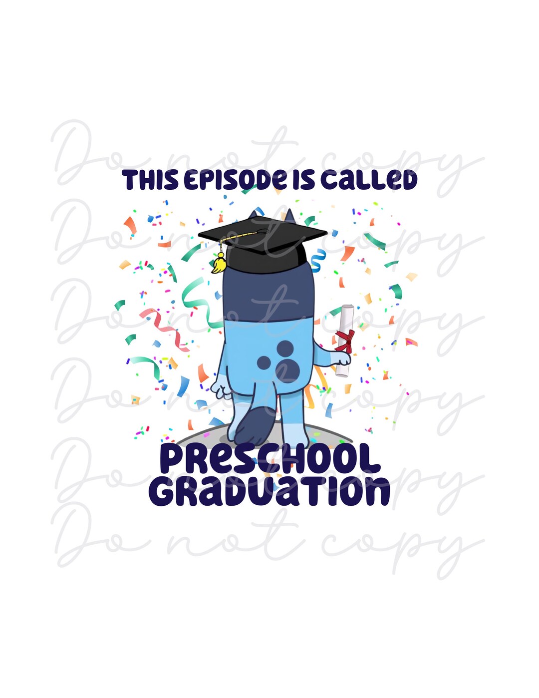 Bluey Preeachool Graduation PNG Boy Version - Etsy
