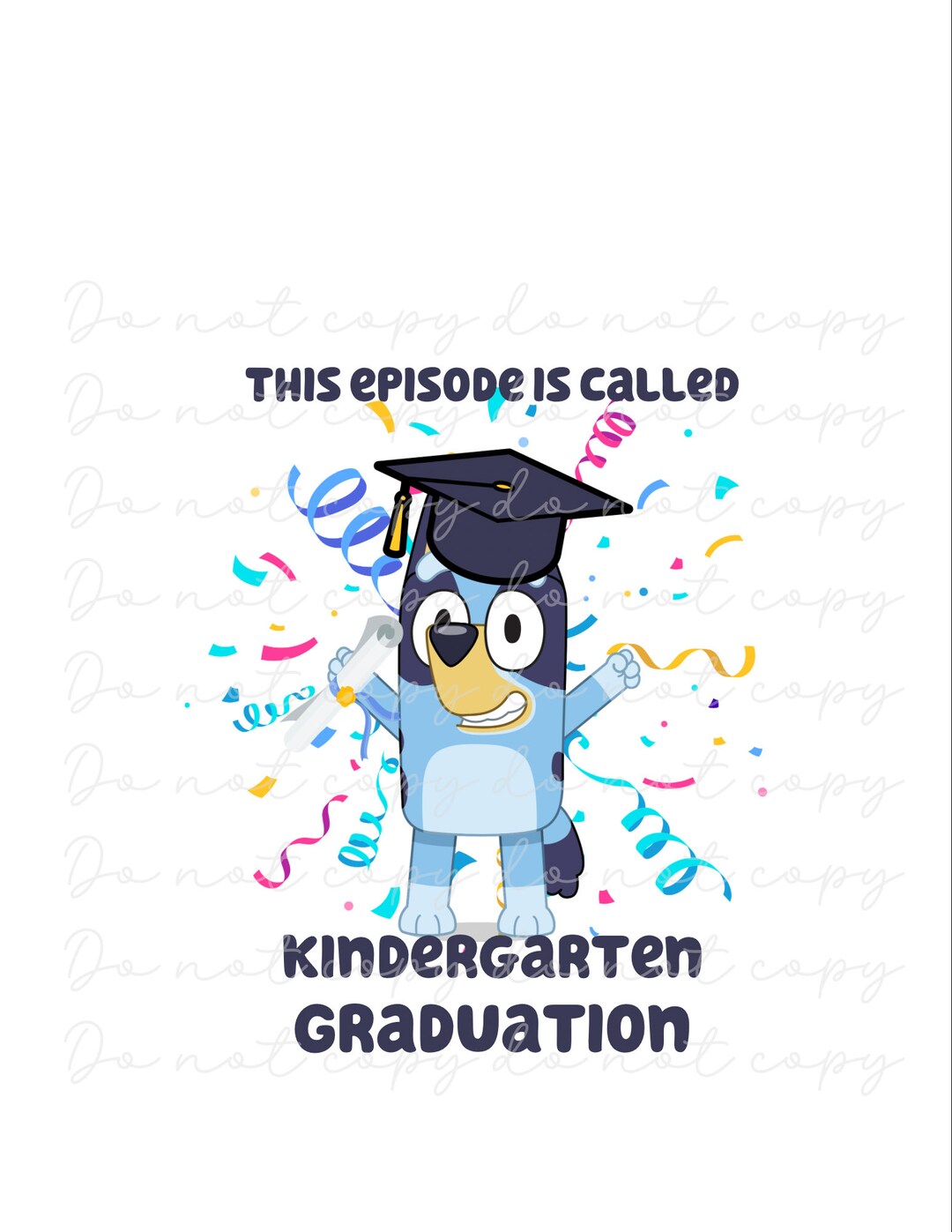 Kindergarten Bluey Graduation PNG - Etsy UK