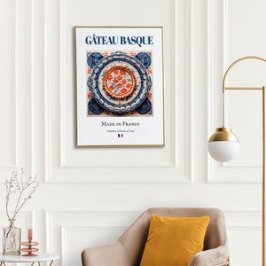 Gâteau Basque on Maiolica Tile Plate, Traditional French Food Wall Art ...