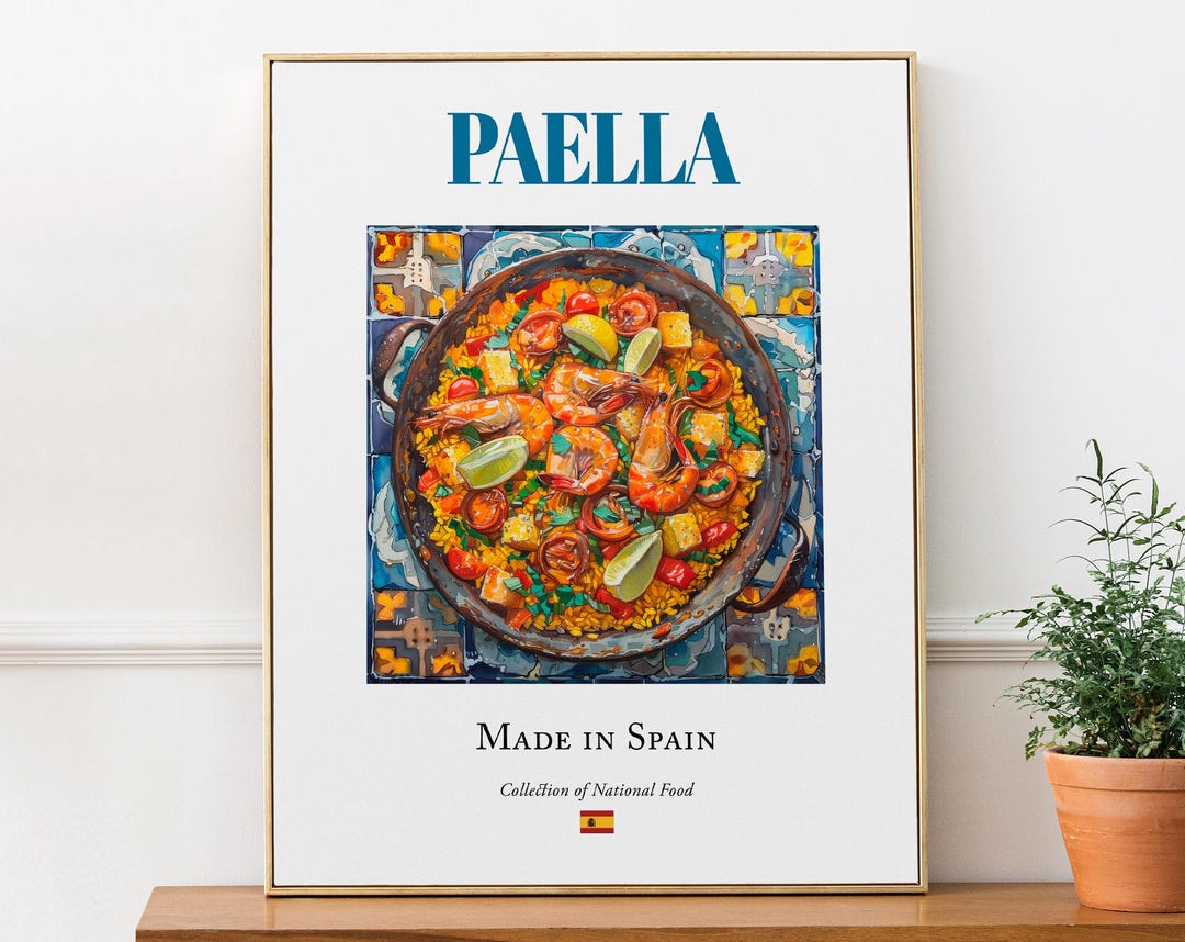 Paella Traditional Spanish Cuisine, Kitchen and Restaurant Wall Decor ...