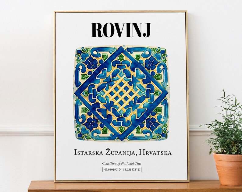 Split Croatia Traditional Tile Pattern Aesthetic Wall Art - Etsy