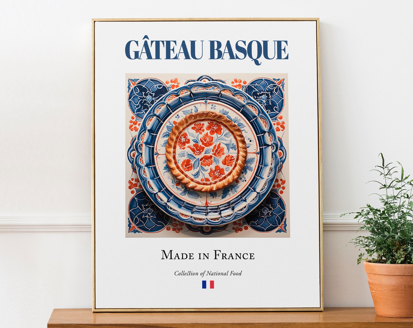 Gâteau Basque on Maiolica Tile Plate Traditional French Food - Etsy