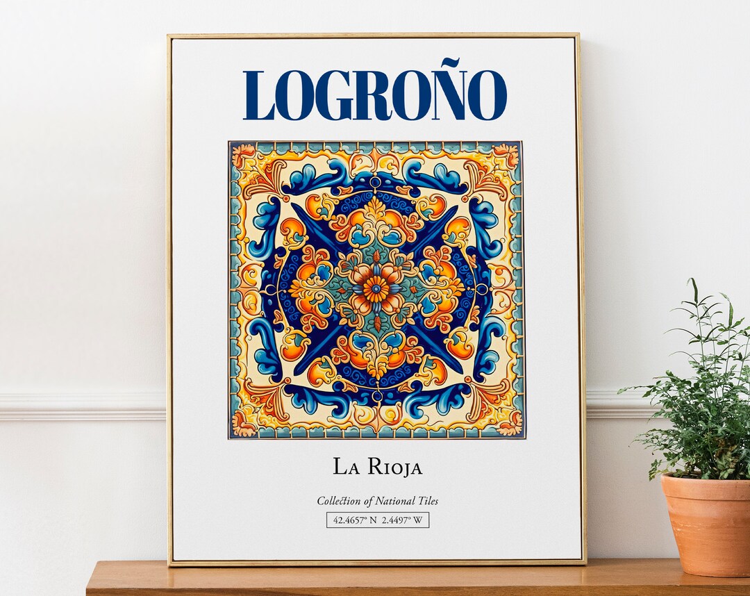 Logroño, La Rioja, Spain, Aesthetic Folk Traditional Tile, Wall Art ...