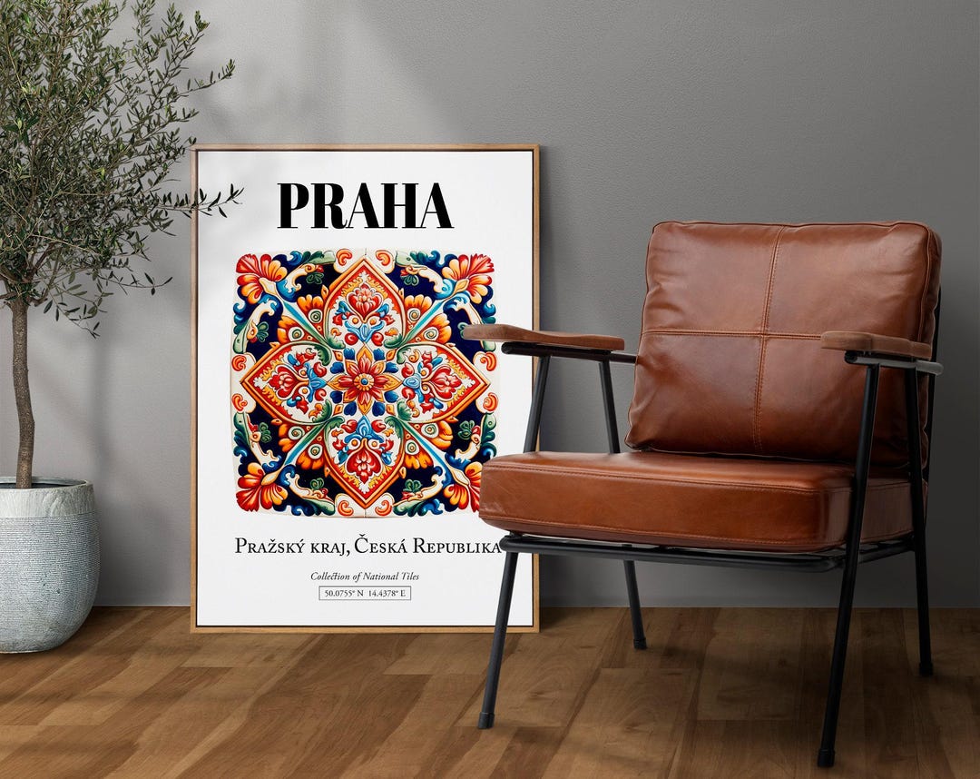 Prague Tile Art Print: Traditional Czech Pattern Wall Decor - Etsy