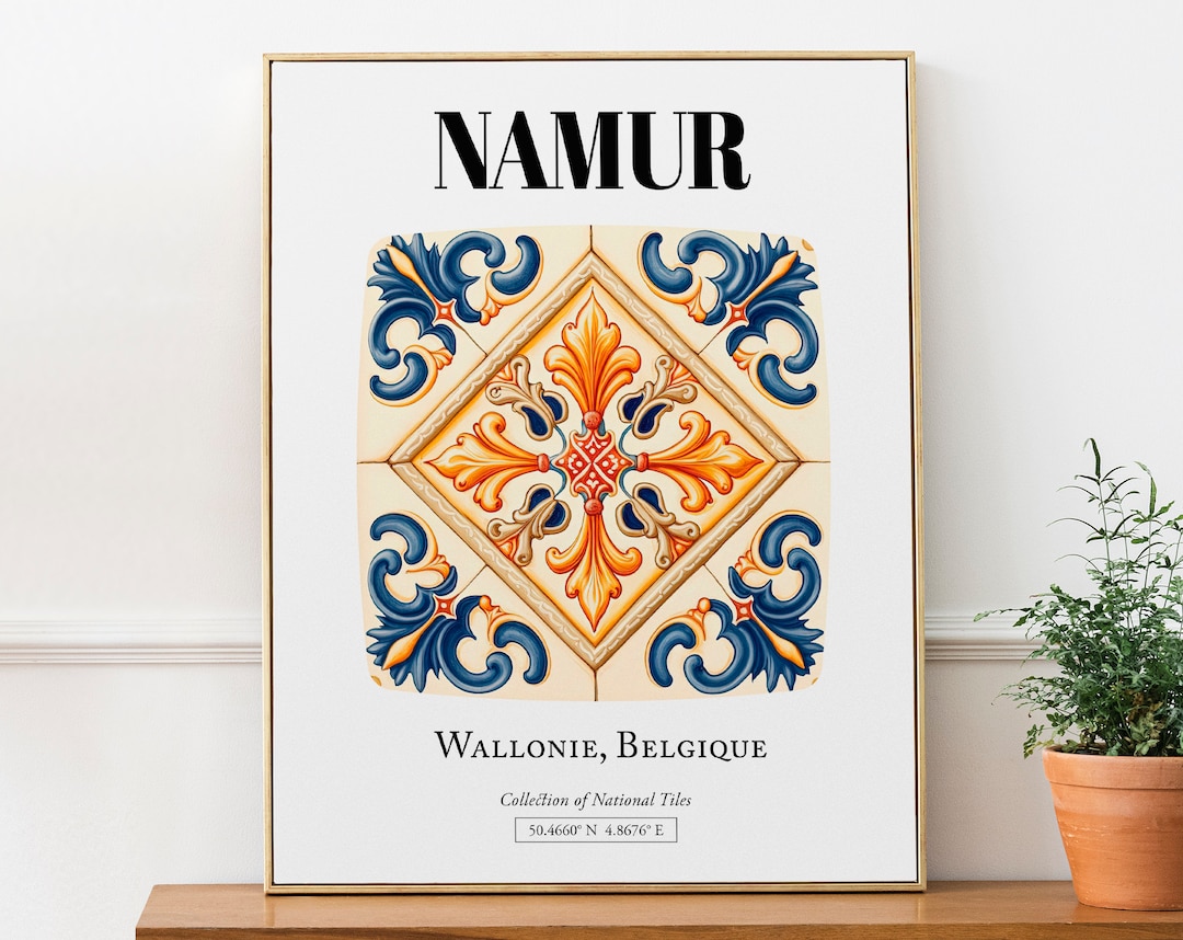 Namur, Wallonie, Belgique, Traditional Tile Pattern Aesthetic Wall Art ...