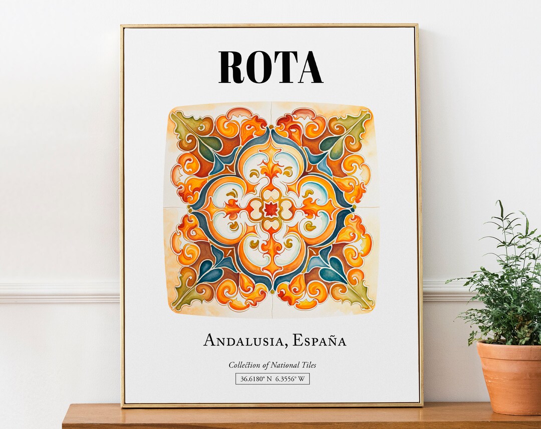 Rota, Andalusia, Spain — Distinctive Tile Pattern Art Print for Home ...