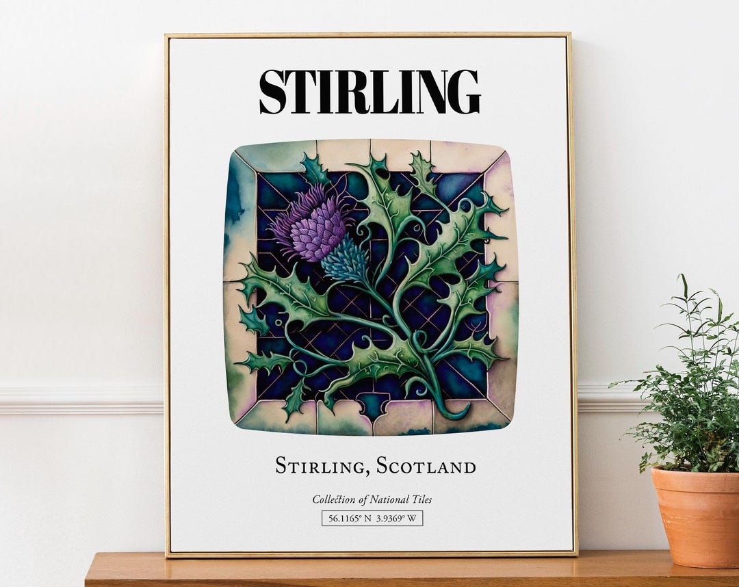 Stirling Scotland Art Print: Traditional Tile Pattern Poster - Etsy