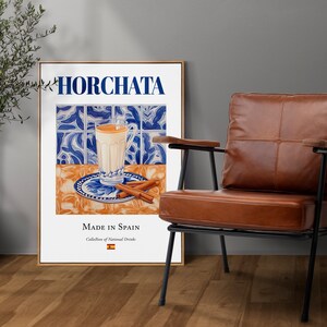 Horchata on Maiolica Tile, Spanish Traditional Beverage Print Poster ...