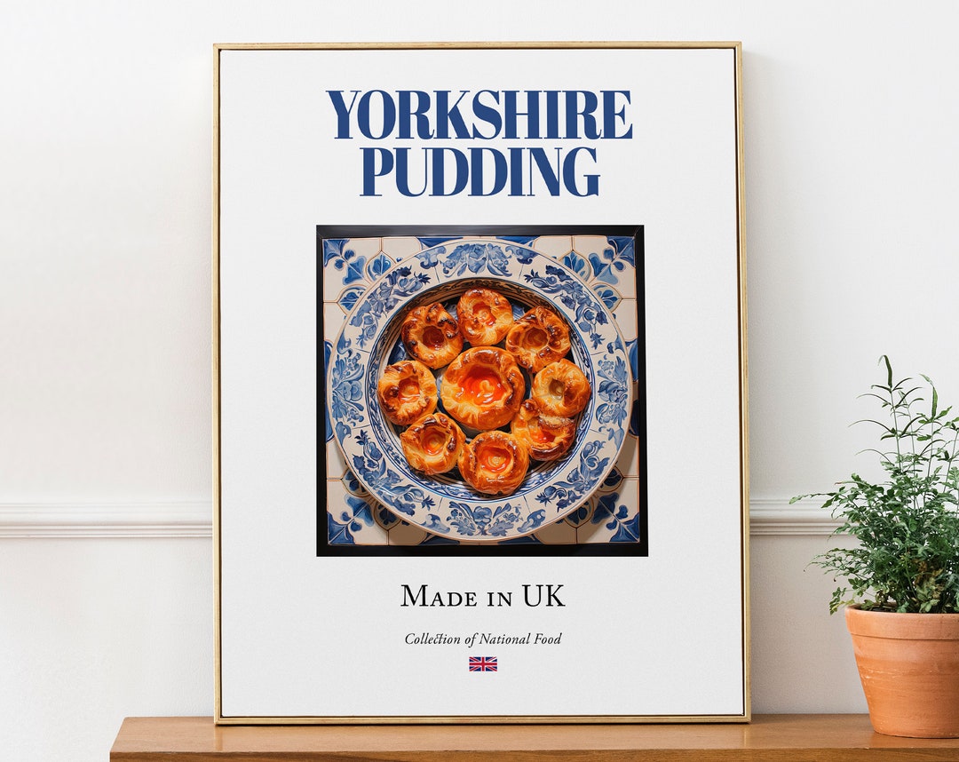 Yorkshire Pudding on Maiolica Tile Plate, Traditional English Food Wall ...