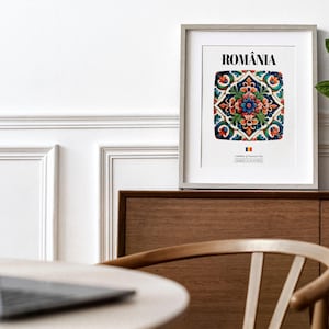 Romanian Tile Art Print: Traditional Pattern Wall Decor - Etsy
