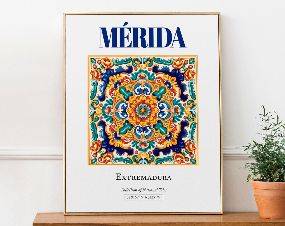 Mérida, Extremadura, Spain, Aesthetic Folk Traditional Tile, Wall Art ...