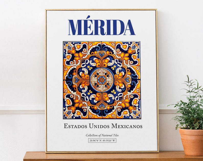 Mérida Mexico Aesthetic Traditional Tile Wall Art Décor - Etsy