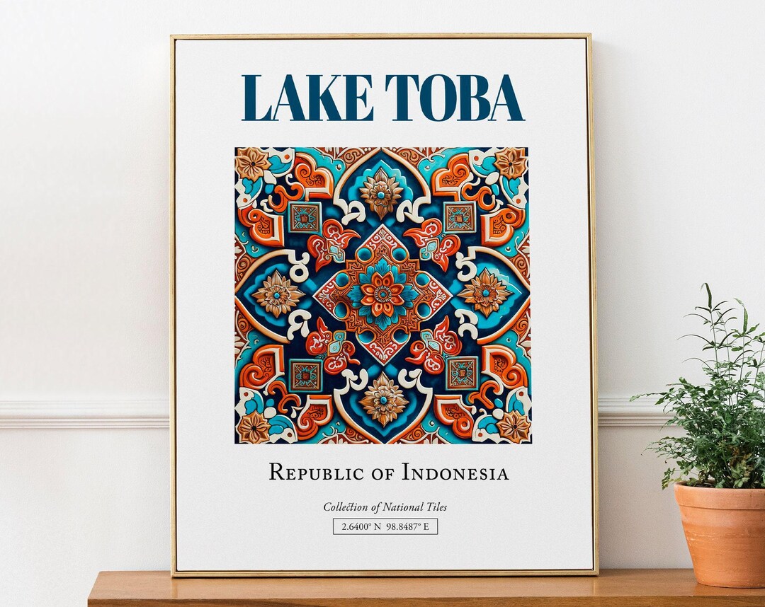Lake Toba Tile Art Print, Indonesian Wall Decor - Etsy