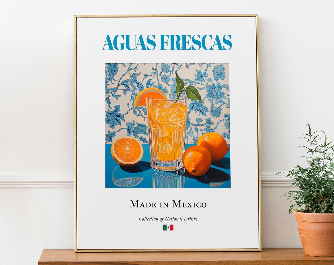 Aguas Frescas on Maiolica Tile, Traditional Mexican Beverage (drink ...