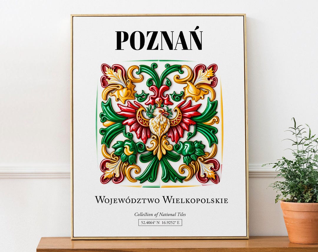 Poznań Poland Art Print, Traditional Tile Pattern Wall Decor - Etsy