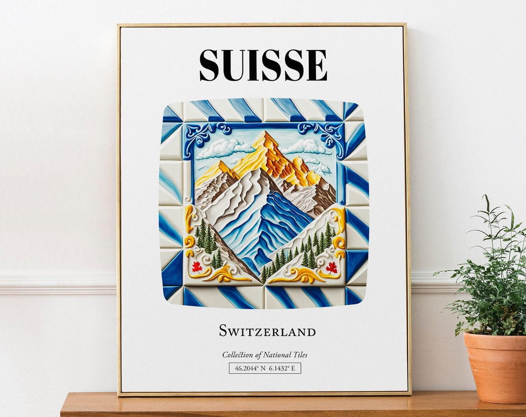 Swiss Tile Art Print | Traditional Switzerland Design - Etsy