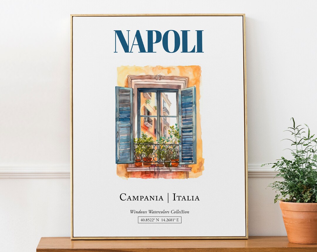 Napoli (campania, Italia) Travel Print Poster, Traditional Window ...