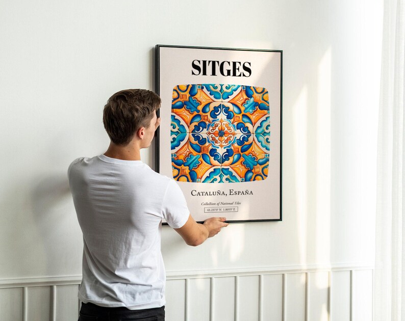 Sitges, Catalonia, Spain - Traditional Tile Pattern Stylish Wall Art ...
