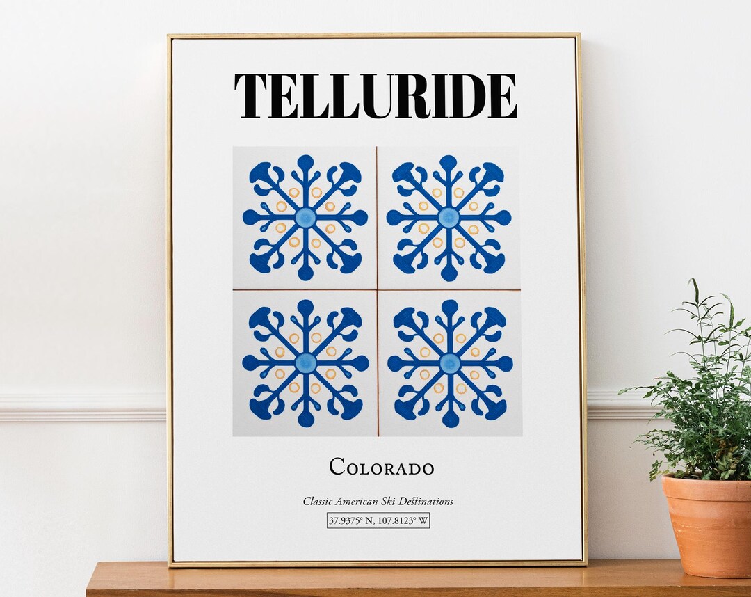 Telluride, Colorado, USA, Alpine Patterns Traditional Print Poster, Ski ...