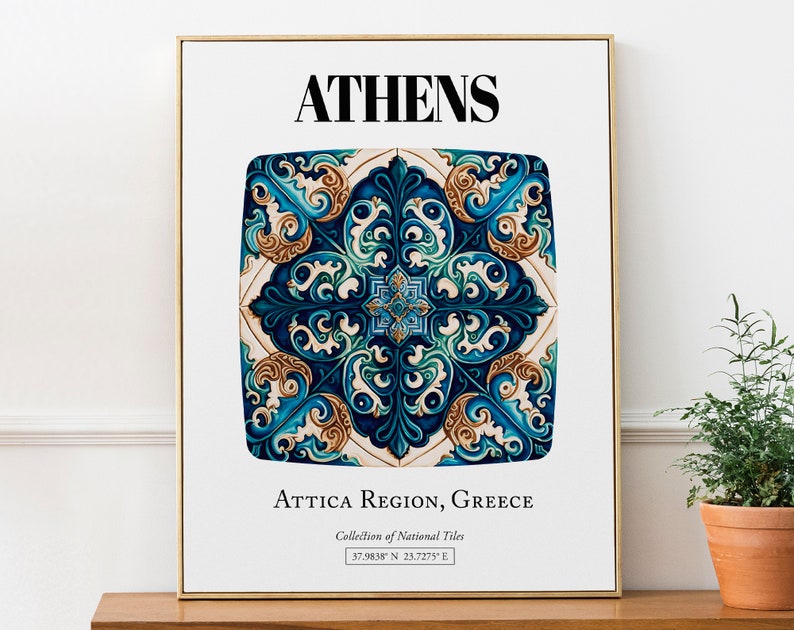 Athens Timeless Tile Designs Poster: Ancient Greek Beauty in - Etsy