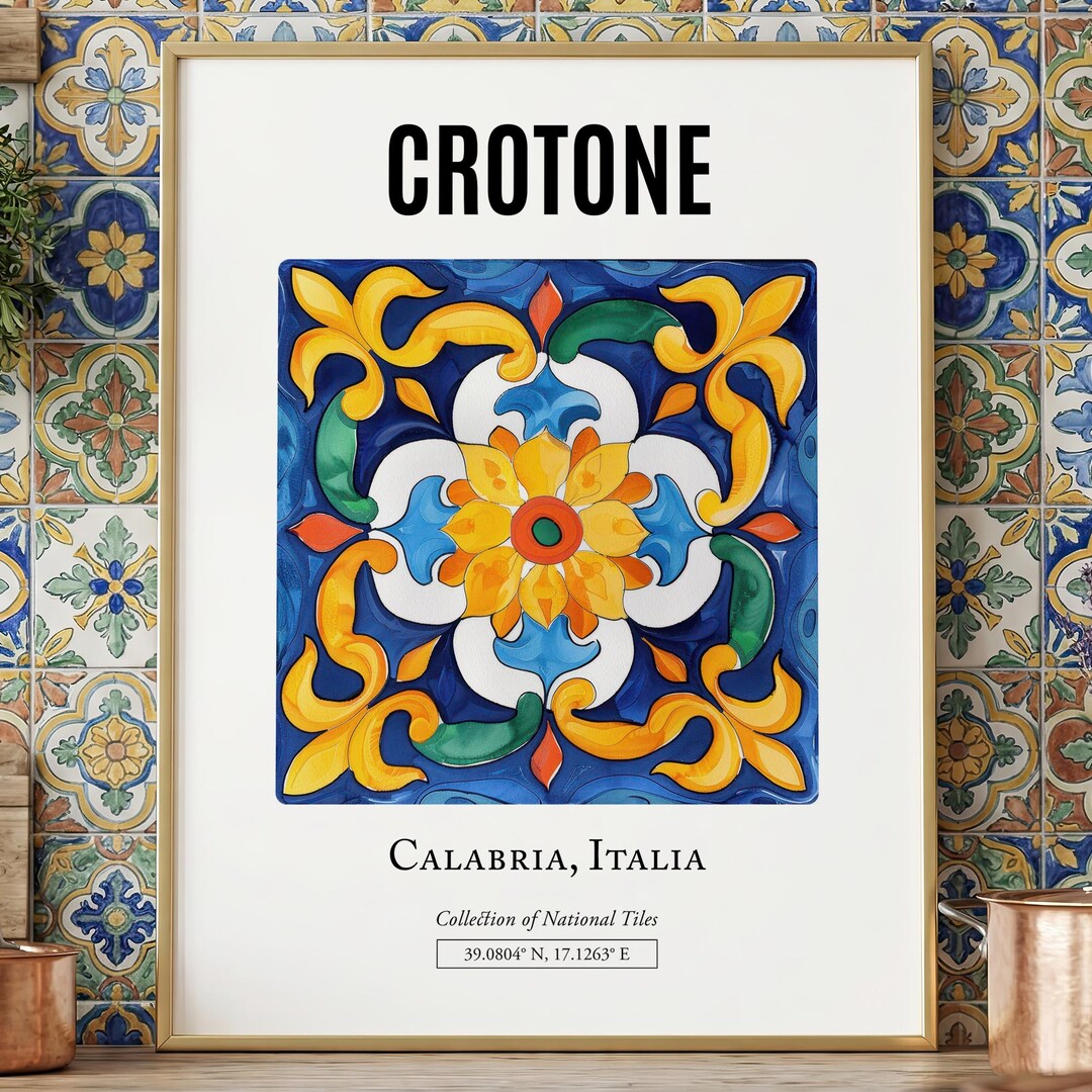 Calabria Italy Tile Art Print, Traditional Maiolica Décor - Etsy