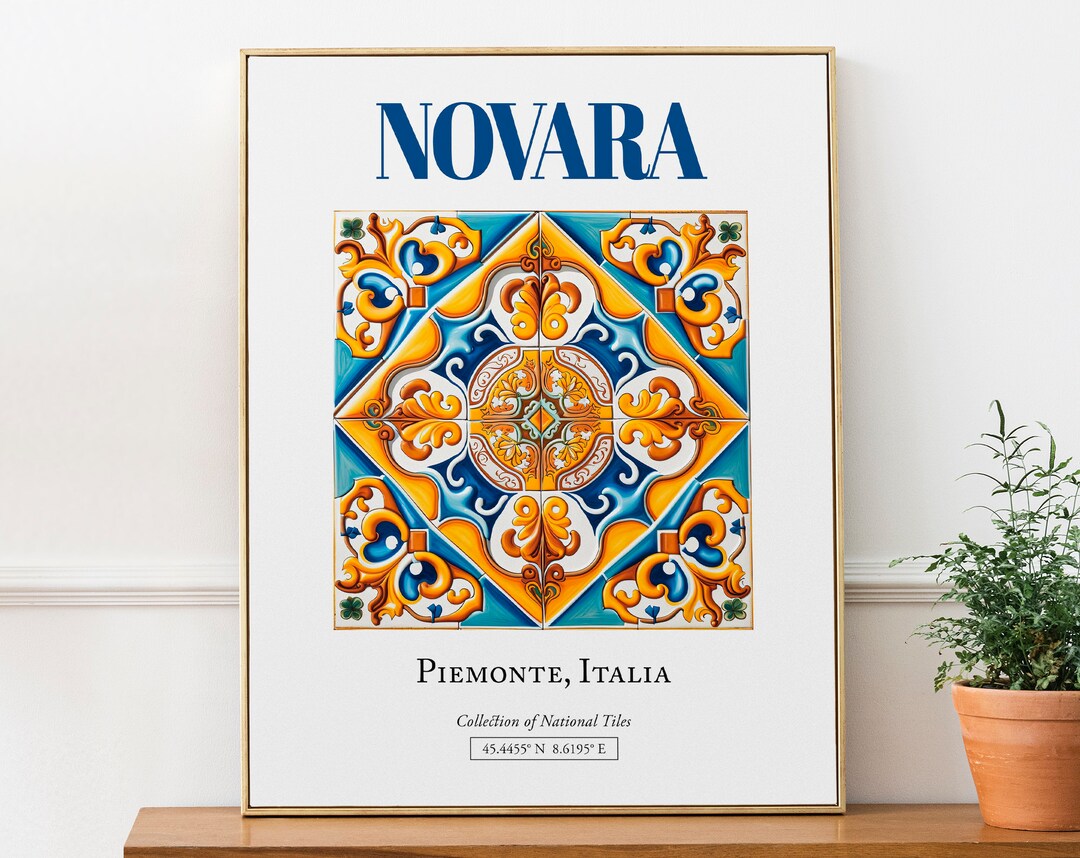 Novara, Piemonte, Italy, Aesthetic Folk Traditional Maiolica Tile, Wall ...