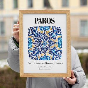 Paros Enchanting Tile Pattern Poster: Greek Island Charm in Wall Art - Etsy