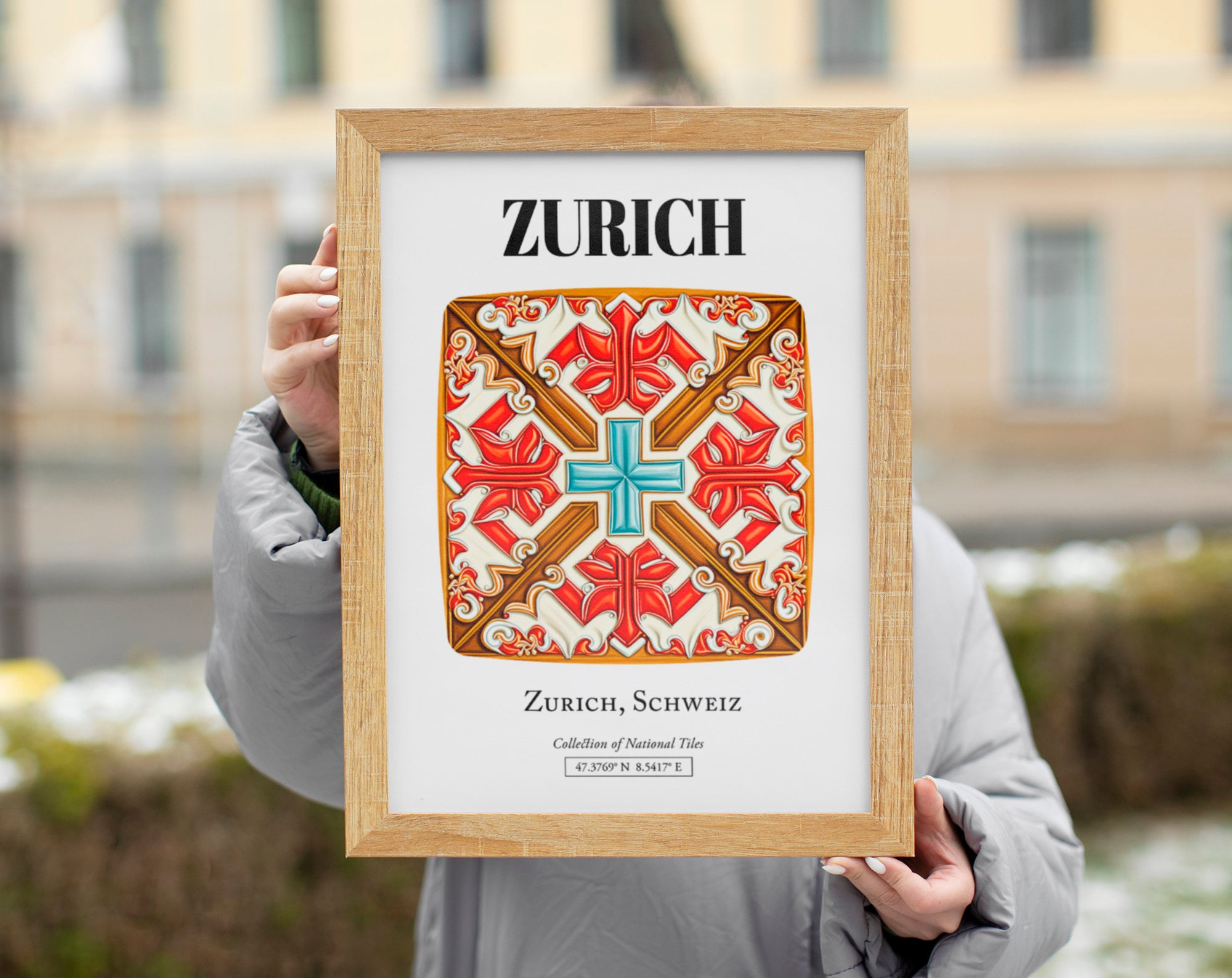 Zurich Schweiz Traditional Tile Pattern Aesthetic Wall Art - Etsy
