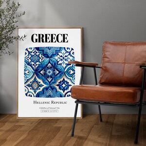 Greece Timeless Tile Pattern: Aesthetic Wall Art Decor Print Poster - Etsy