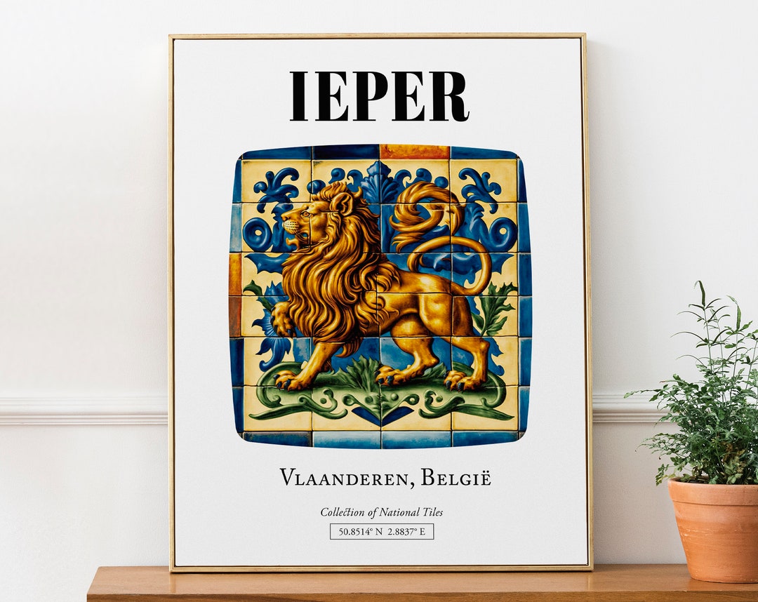 Ypres (ieper), Vlaanderen, Belgium, Tile Pattern With Heraldic Yellow ...
