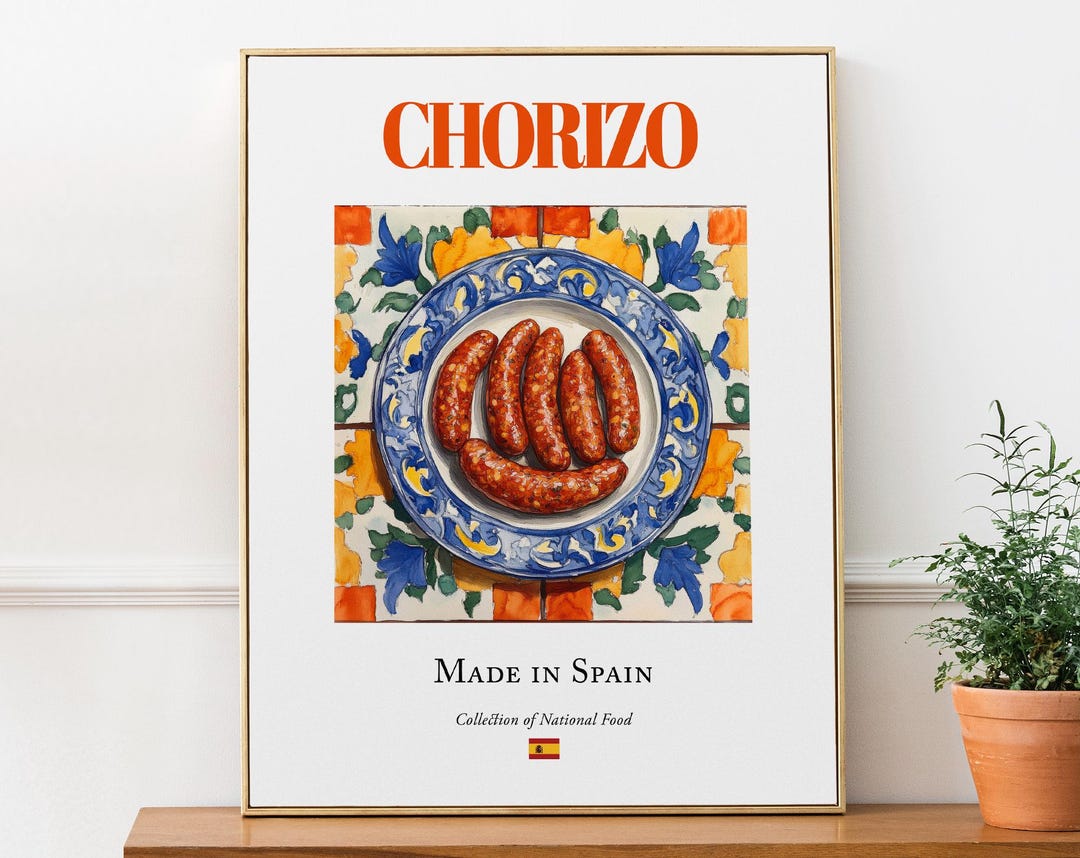 Chorizo Traditional Spanish Food, Dining Room and Café Art, Spanish ...