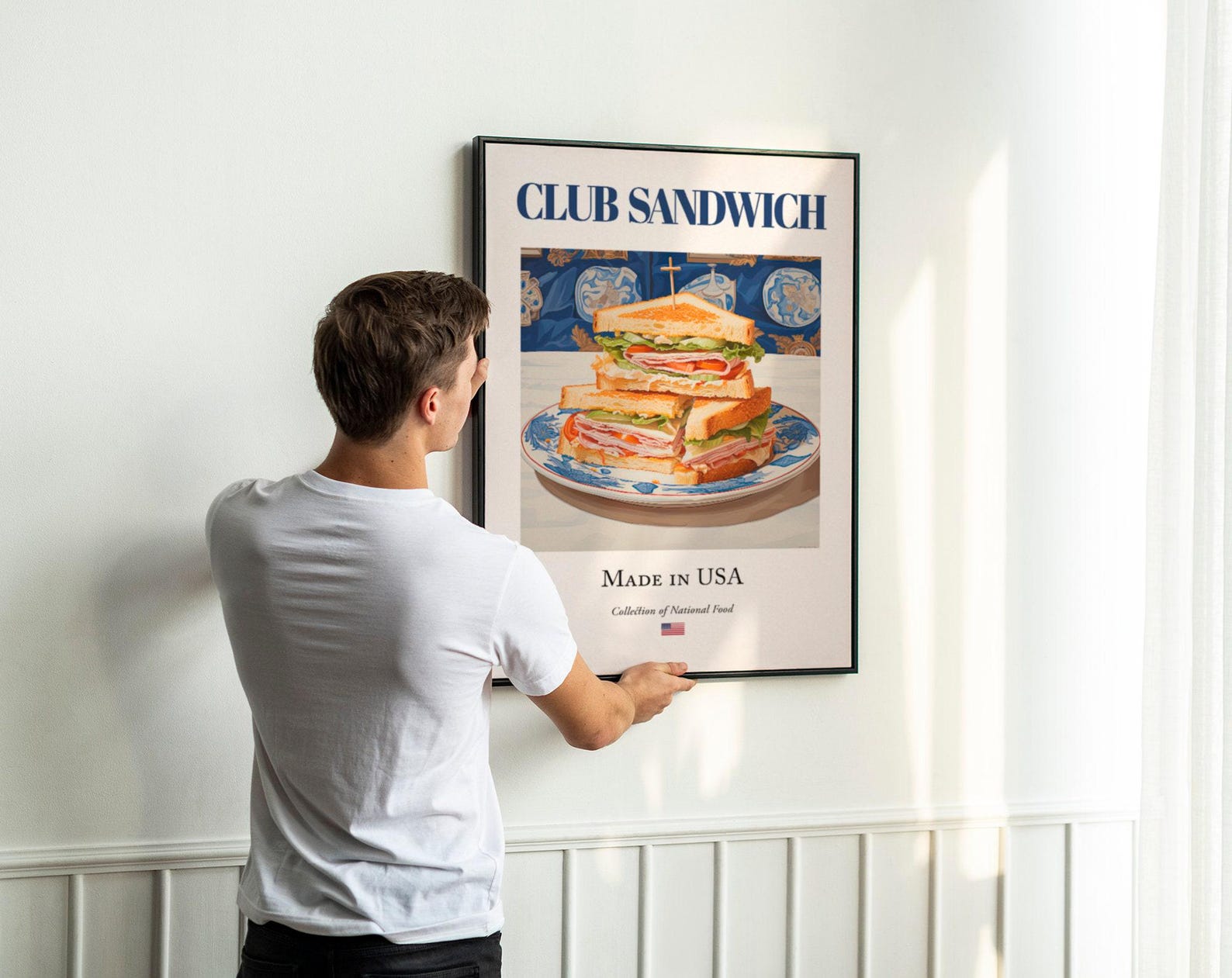 Club Sandwich Art Print: Traditional American Food Poster - Etsy