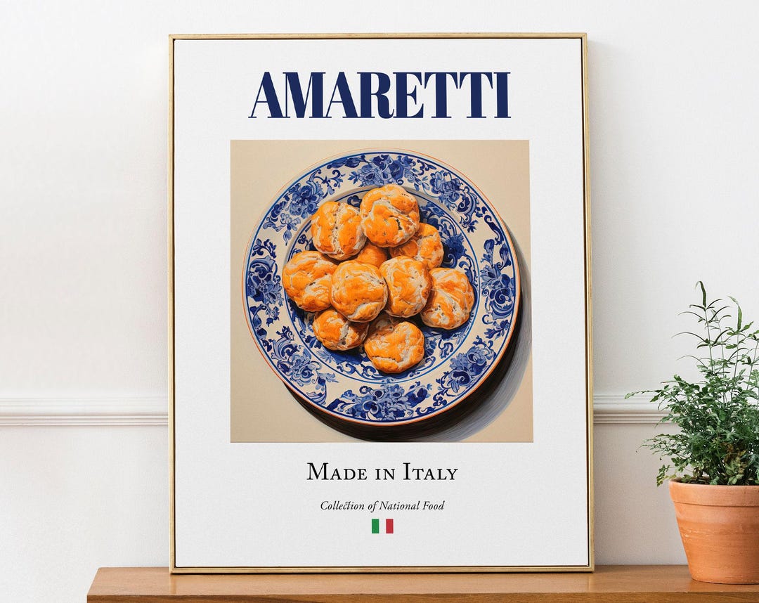 Amaretti on Maiolica Tile Plate, Traditional Italian Food Wall Art ...