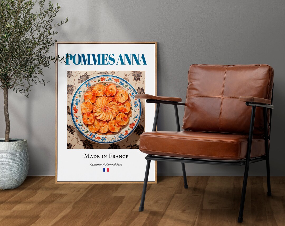 Pommes Anna on Maiolica Tile Plate, Traditional French Food Wall Art ...
