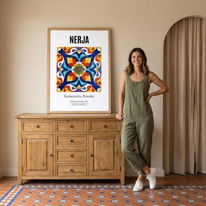 Nerja Andalusian Tile Masterpiece Wall Art Print Poster, Andalusia ...