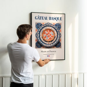 Gâteau Basque on Maiolica Tile Plate, Traditional French Food Wall Art ...