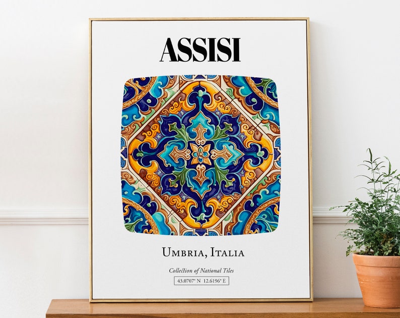 Assisi Umbria Italy Traditional Tile Pattern Aesthetic Wall - Etsy