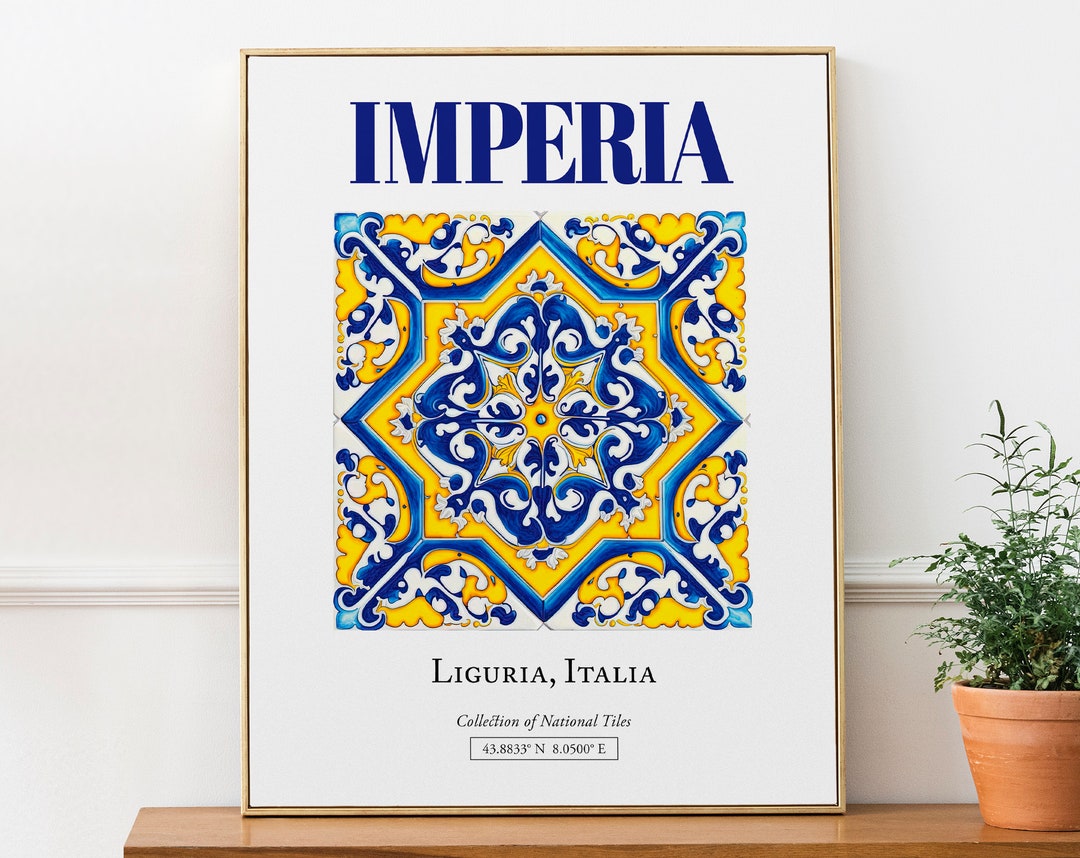 Imperia, Liguria, Italy, Aesthetic Folk Traditional Maiolica Tile, Wall ...