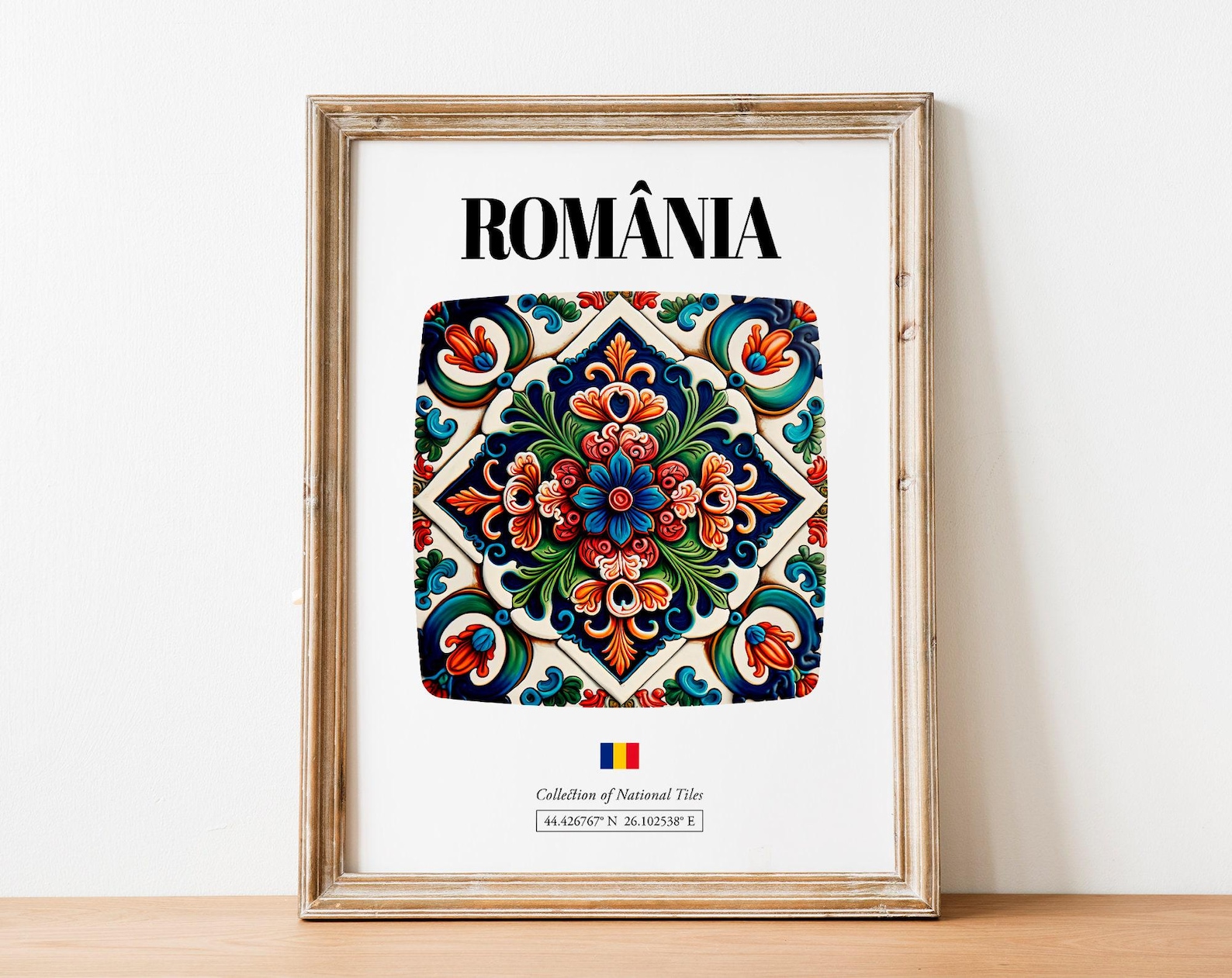 Romanian Tile Art Print: Traditional Pattern Wall Decor - Etsy