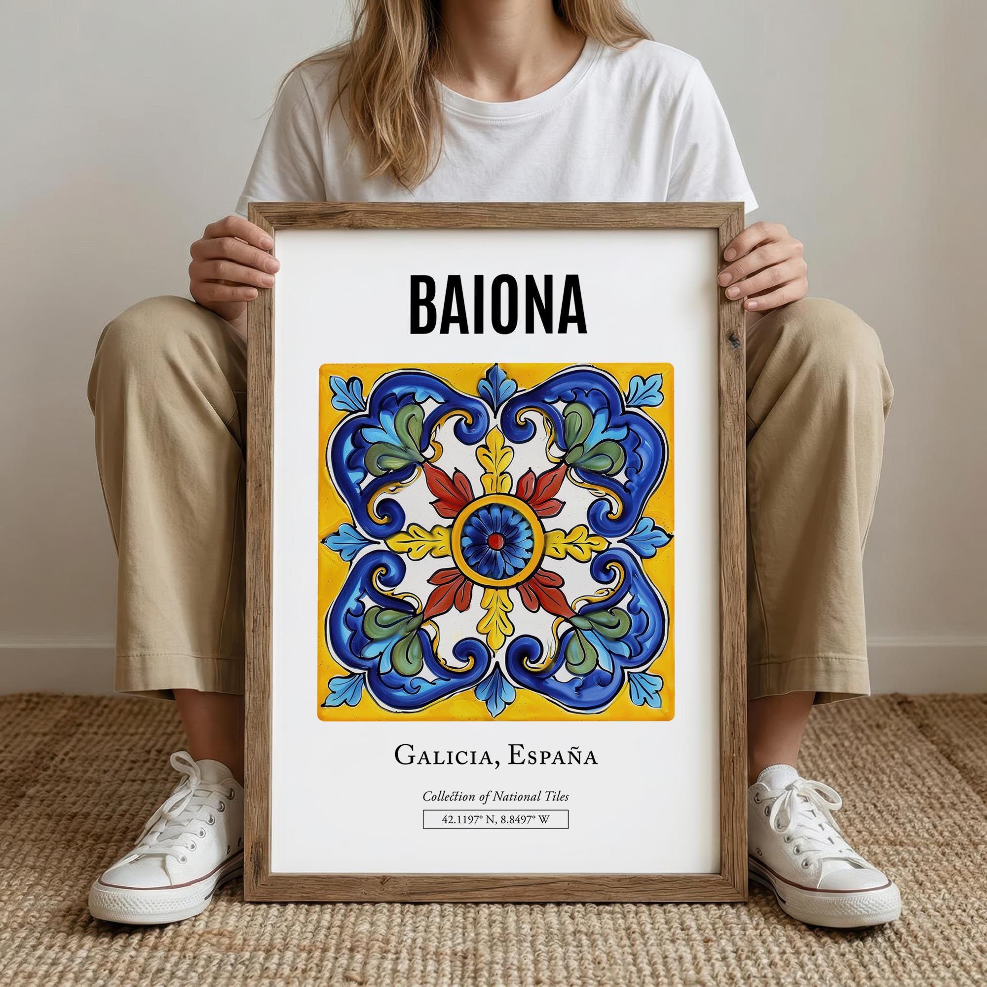 Baiona Galicia Tile Art Print, Spanish Wall Decor - Etsy