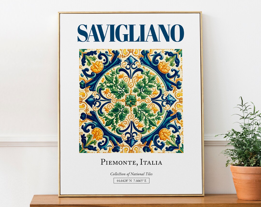 Savigliano, Piemonte, Italy, Aesthetic Traditional Maiolica Tile, Wall ...