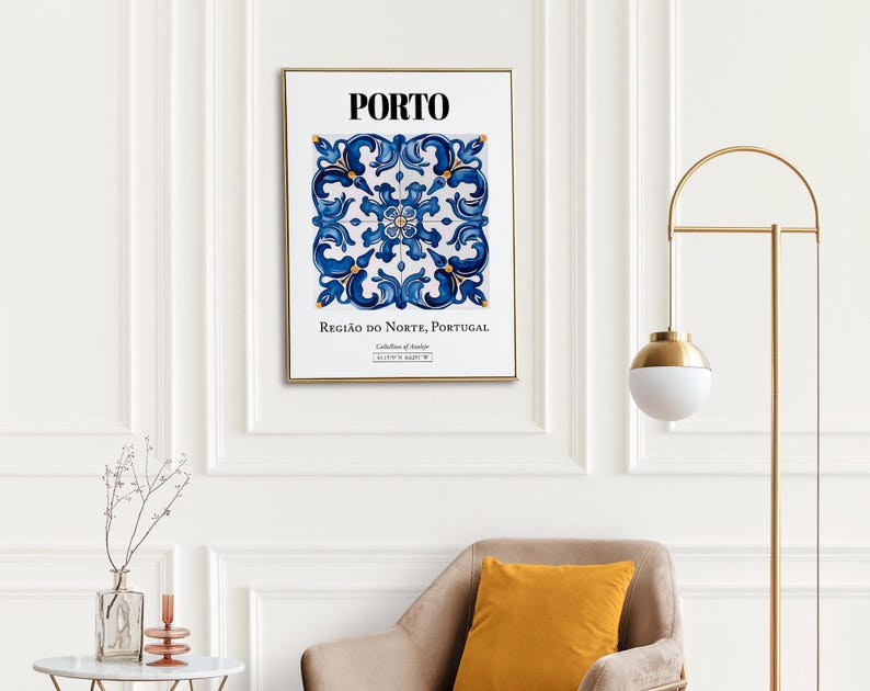 Porto Portugal Azulejo Tile Art Print Poster - Etsy
