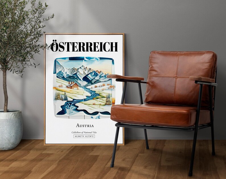 Österreich (austria) Traditional Tile Pattern Aesthetic Wall Art Decor ...