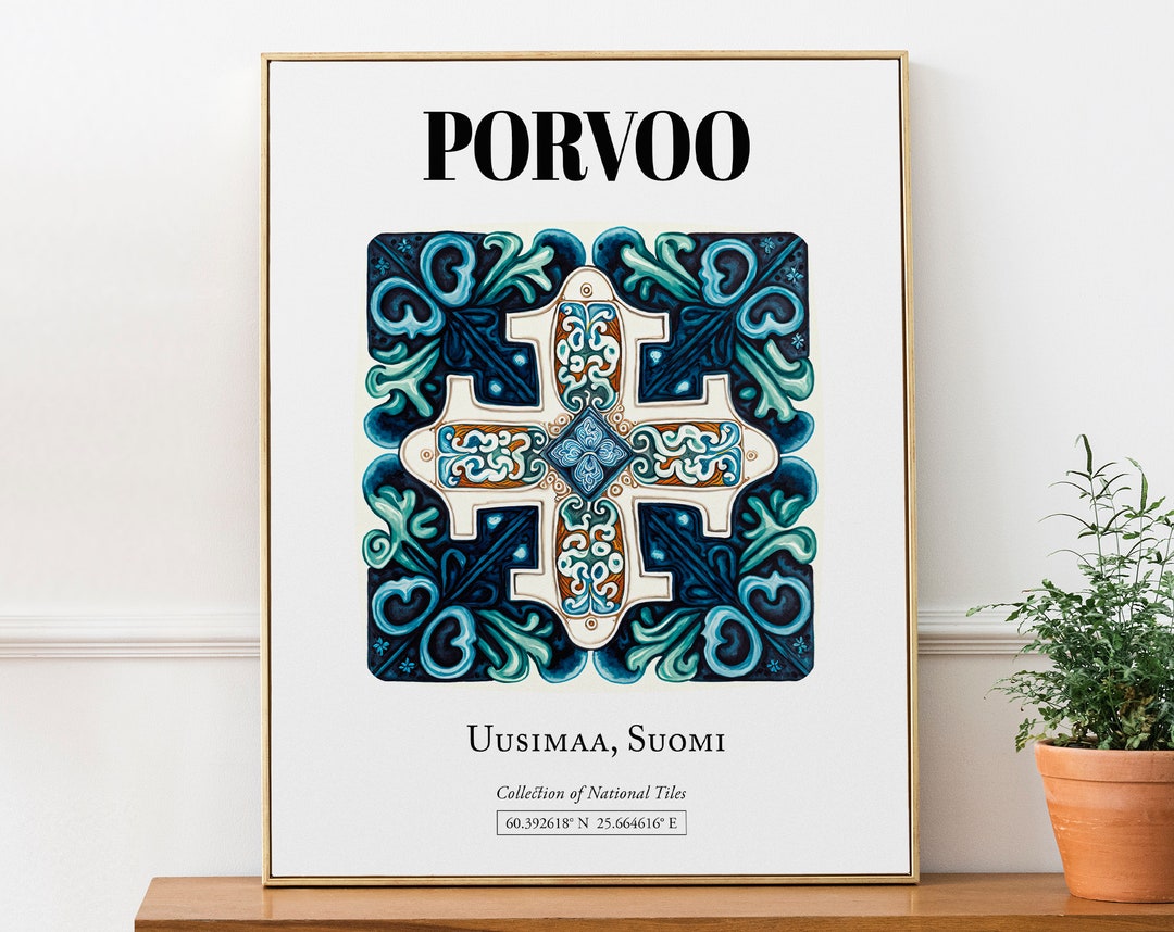 Porvoo, Uusimaa, Finland, Traditional Tile Pattern Aesthetic Wall Art ...