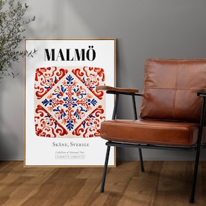 Malmö, Skåne, Sverige, Traditional Tile Pattern Aesthetic Wall Art ...